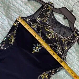 Betsy & Adam | Dresses | Betsy And Adam Beaded Navy Formal Dress With ...
